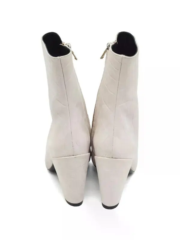 Amiri Croc-embossed Pointed-toe Ankle Boots