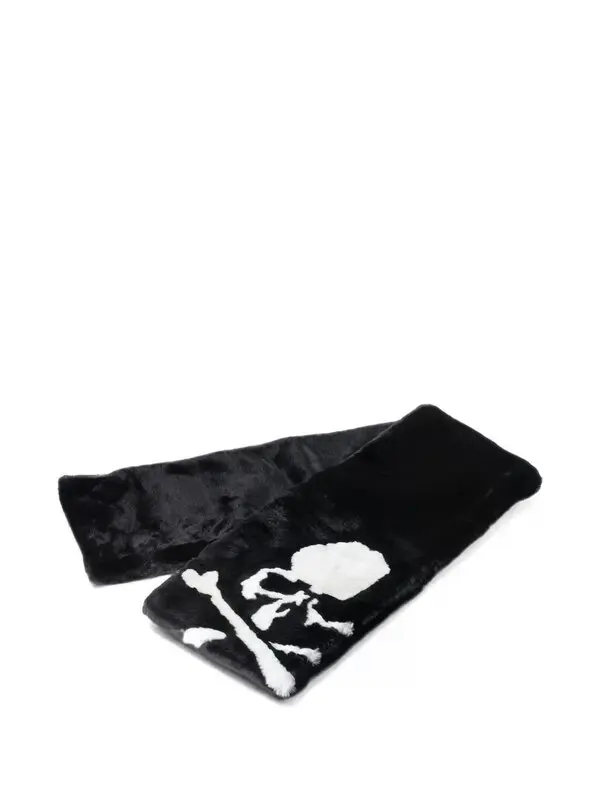 MASTERMIND WORLD Skull-intarsia Faux-fur Scarf