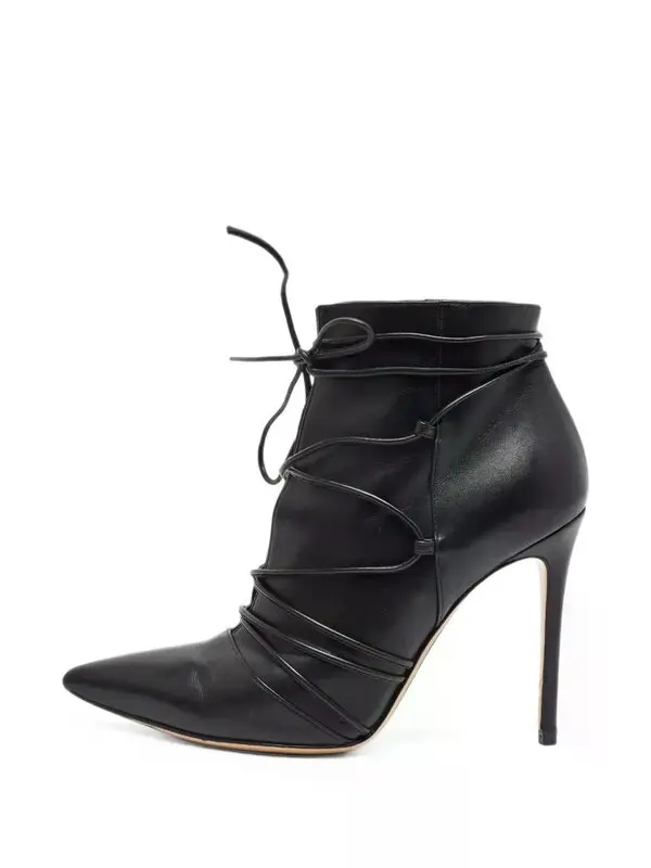 GIANVITO ROSSI Lace-up Pointed-toe Ankle Boots