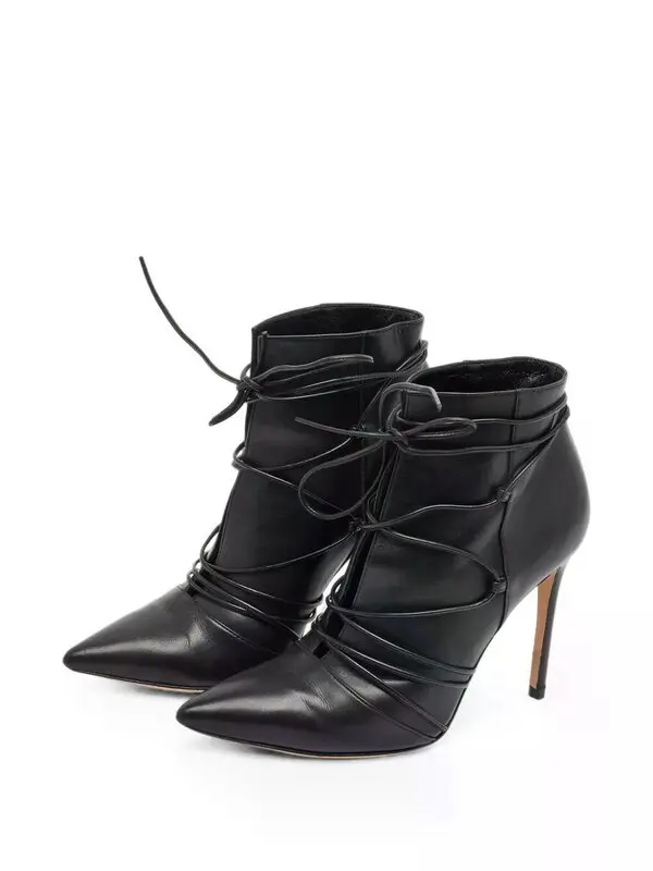 GIANVITO ROSSI Lace-up Pointed-toe Ankle Boots