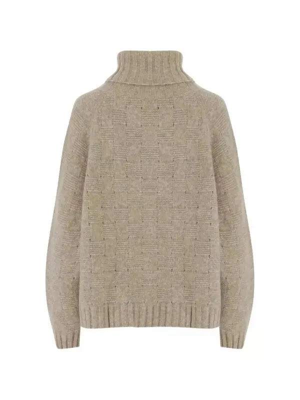 ALLUDE Geometric-pattern Roll-neck Sweater
