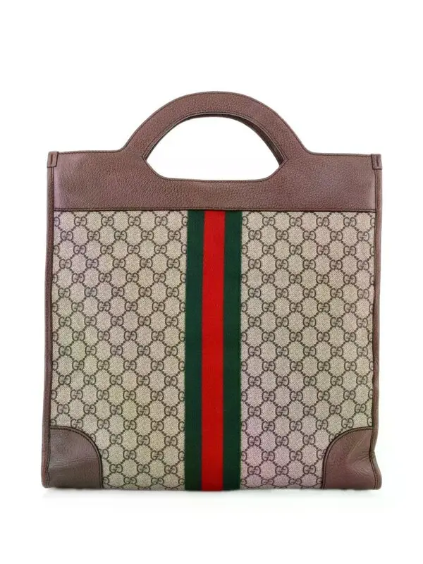 Gucci Ophidia Cut Out Handle Gg Coated Canvas Medium Tote Bag
