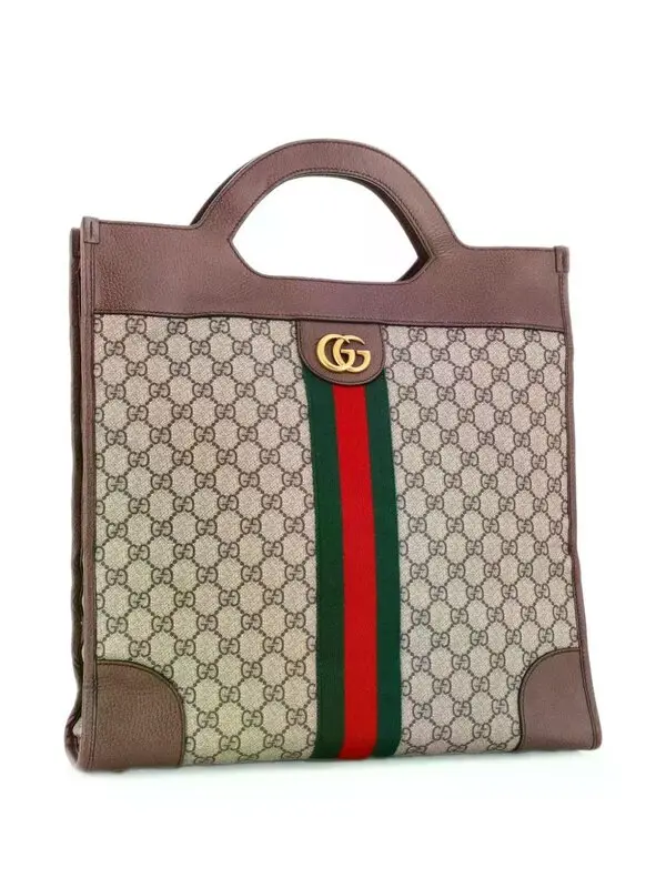 Gucci Ophidia Cut Out Handle Gg Coated Canvas Medium Tote Bag