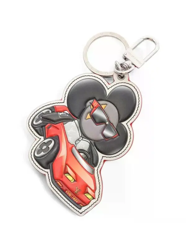 LOUIS VUITTON Monogram Eclipse Vivienne And Car Motif Key Ring