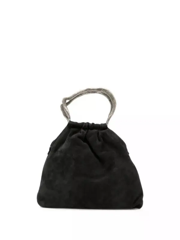 AUTENTICA 504 Small Delia Sculptural-handle Suede Pouch