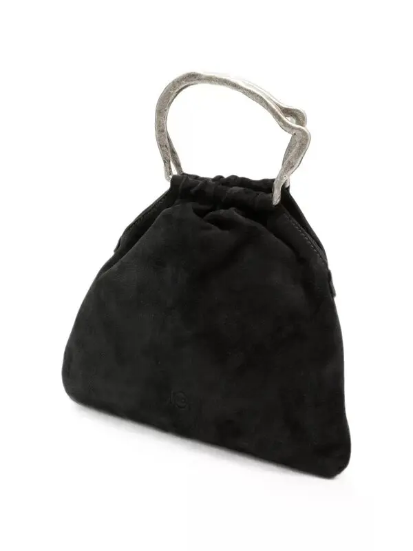AUTENTICA 504 Small Delia Sculptural-handle Suede Pouch