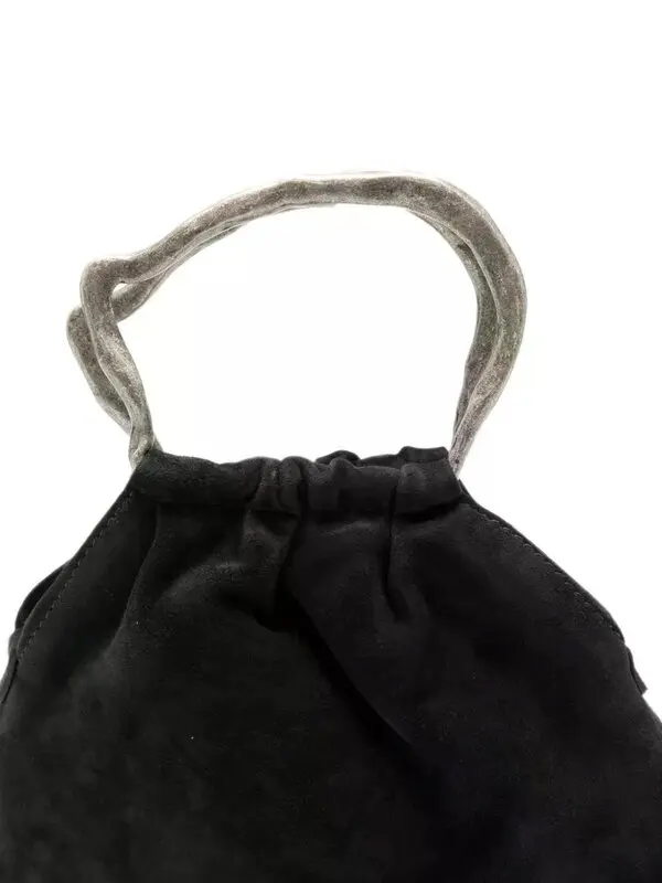 AUTENTICA 504 Small Delia Sculptural-handle Suede Pouch