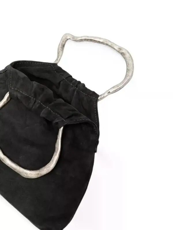 AUTENTICA 504 Small Delia Sculptural-handle Suede Pouch