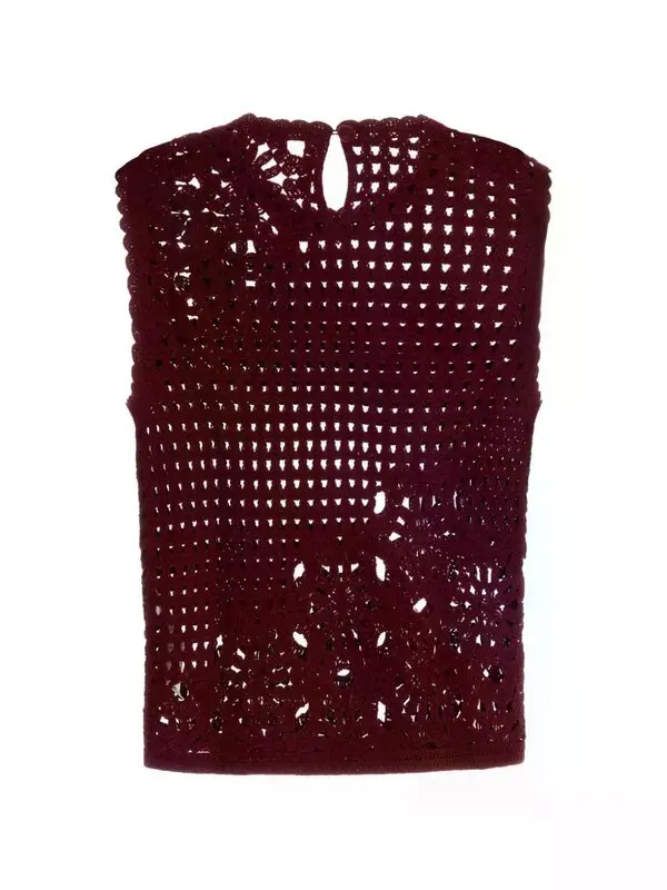 FRAME Postcard Crochet-knit Tank Top - Red
