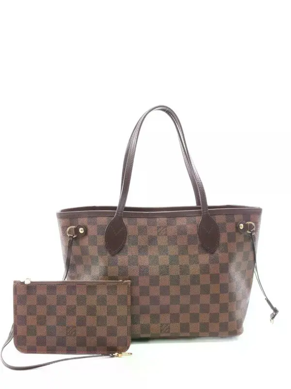 LOUIS VUITTON 2017 Pm Neverfull Damier Ebene Tote Bag