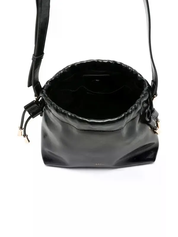 A.p.c. Mini Ninon Leather Shoulder Bag - Black