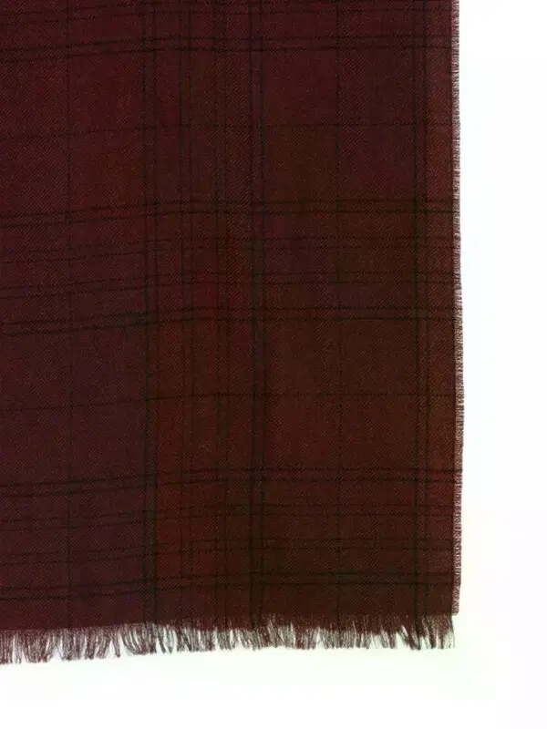 Destin Check-pattern Frayed-edge Scarf