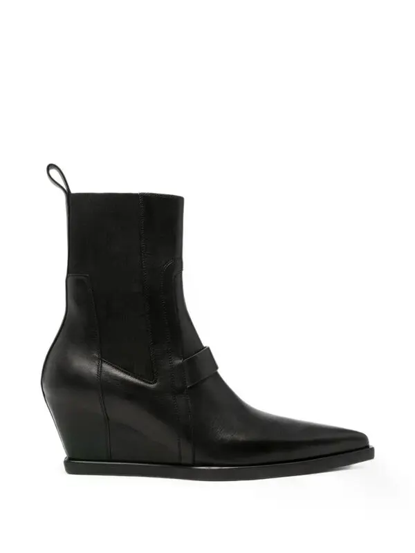 Rick Owens Wedge-heel Pointed-toe Boots