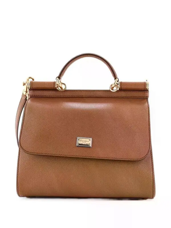 Dolce & Gabbana Miss Sicily Bag Leather Medium Satchel - Brown