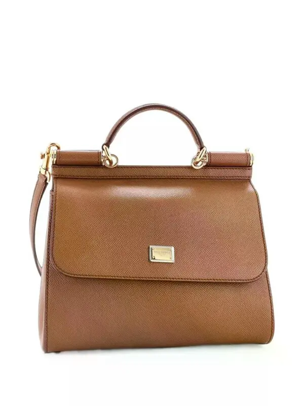 Dolce & Gabbana Miss Sicily Bag Leather Medium Satchel - Brown