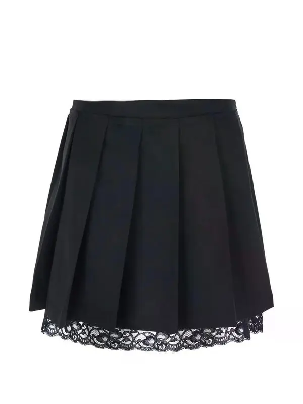 JUCCA Lace-trim Pleated Mini Skirt