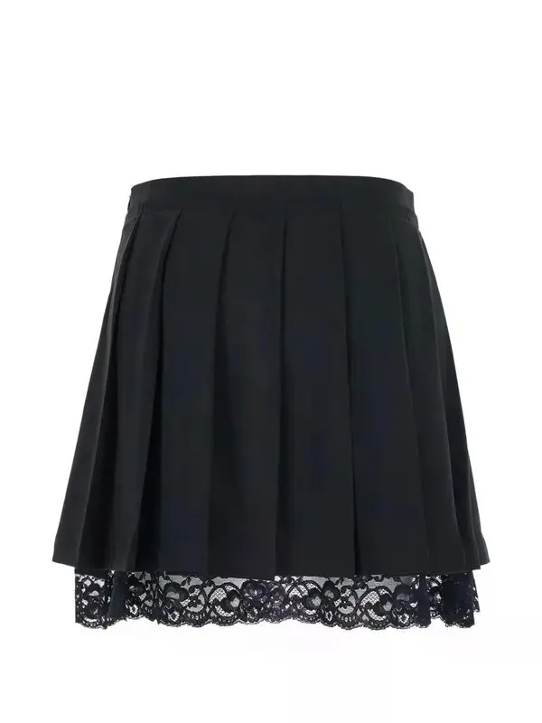 JUCCA Lace-trim Pleated Mini Skirt