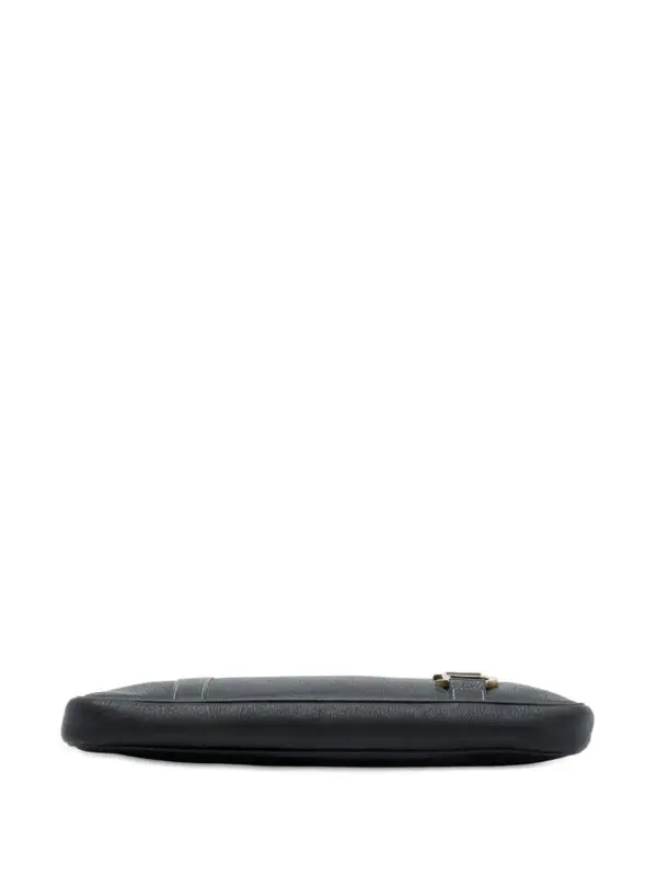 Dior 2001 Logo Grained Calfskin Clutch Bag
