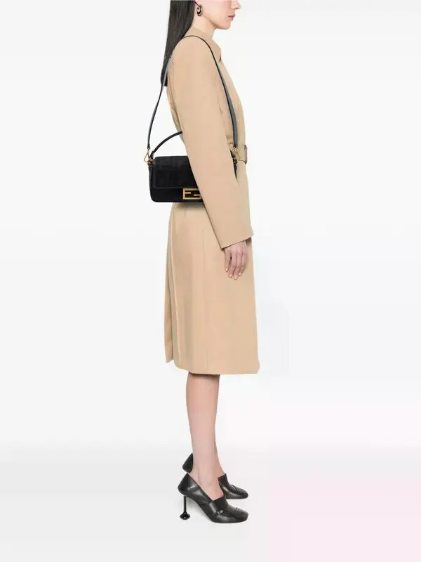 Fendi 2010-2026 Zucca Embroidered Canvas Baguette Satchel