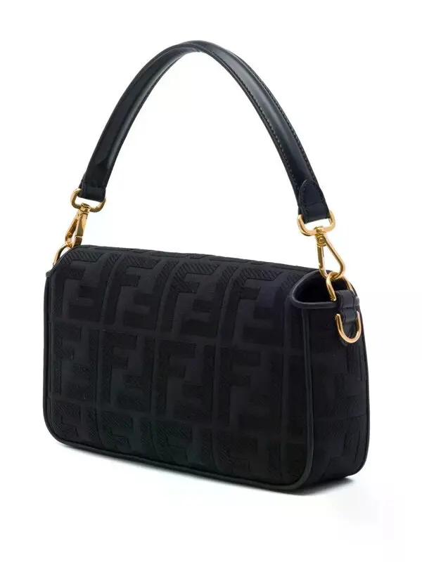 Fendi 2010-2026 Zucca Embroidered Canvas Baguette Satchel