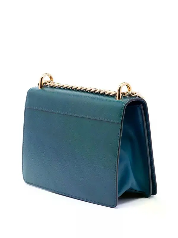 Prada 2010-2026 Mini Saffiano Chain Flap Crossbody Bag