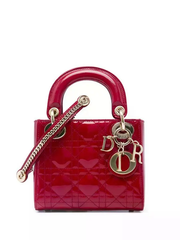 Dior 2018 Mini Patent Cannage Lady Satchel