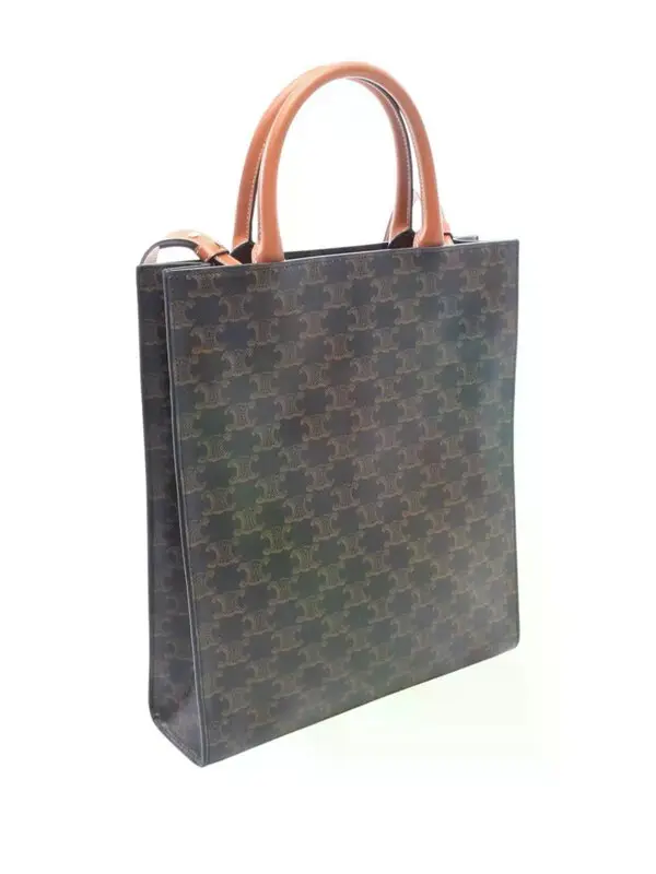 Celine 2000-2026 Small Triomphe Coated Canvas Vertical Cabas Tote Satchel