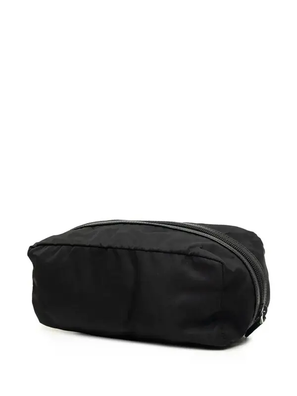 Prada 2013-2026 Saffiano Trimmed Tessuto Pouch - Black