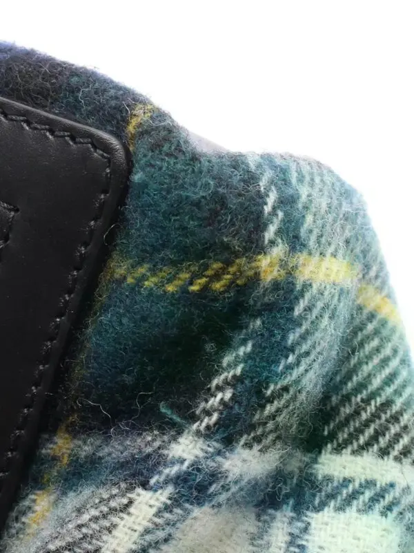 Balenciaga 2018-2026 Plaid Wool Navy Cabas S Tote Bag