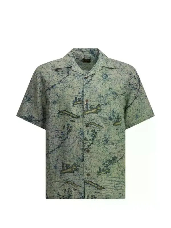Kapital Map-print Short-sleeve Shirt
