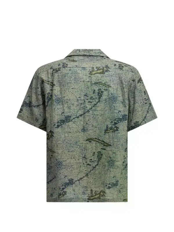Kapital Map-print Short-sleeve Shirt
