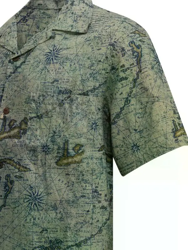 Kapital Map-print Short-sleeve Shirt