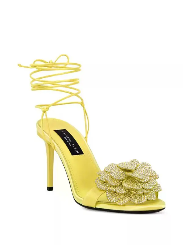 Philipp Plein Lace-up High-heels Sandals Strass Flower 9