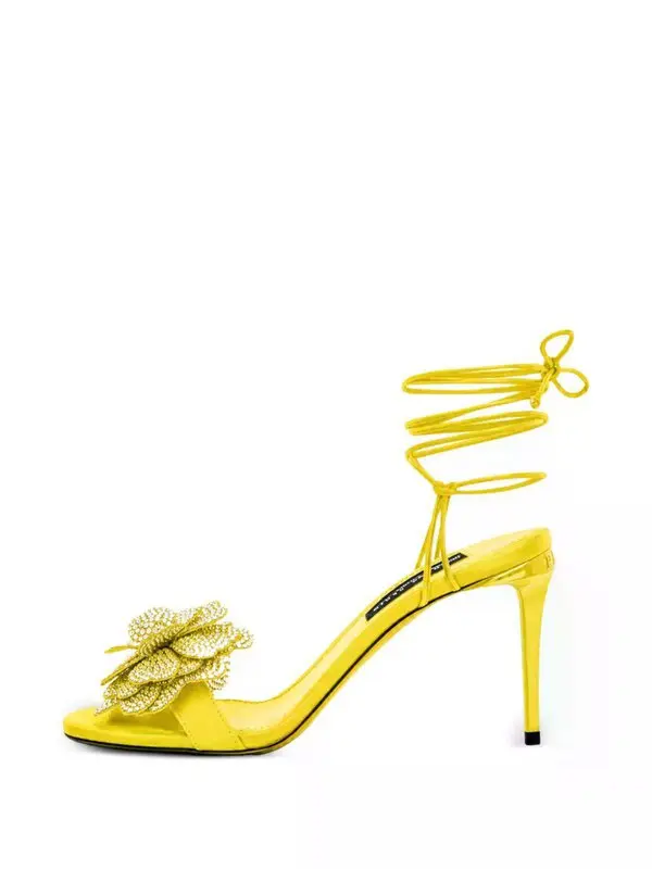 Philipp Plein Lace-up High-heels Sandals Strass Flower 9