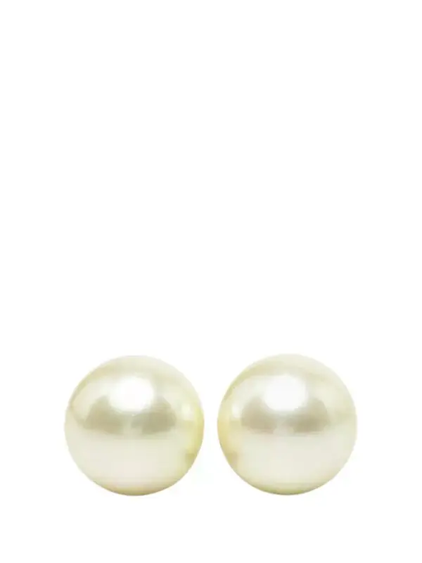 Dior 2010-2026 Plated Faux Pearl Star Tribales Push Back Earrings Costume Earrings - Gold
