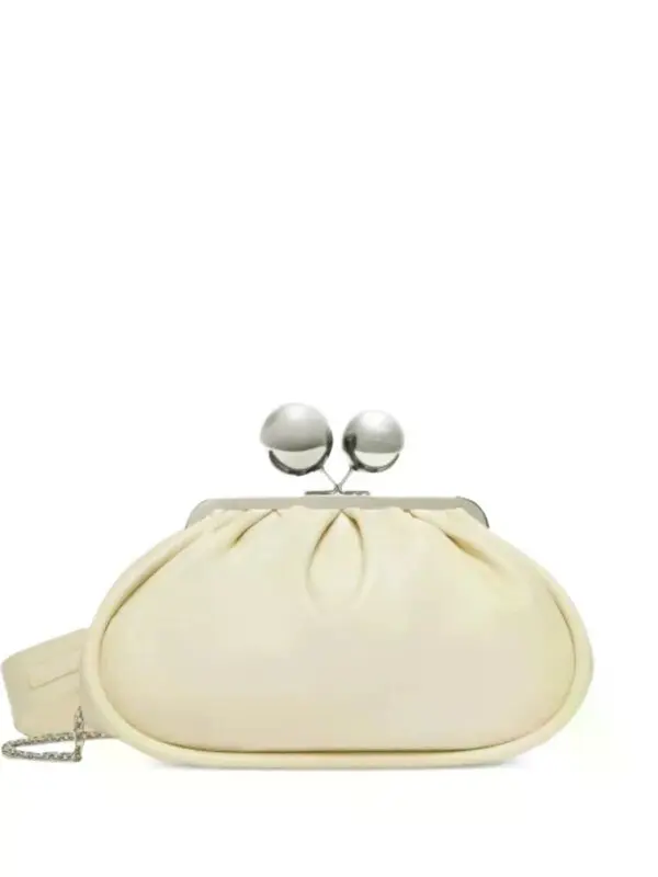 Max Mara Medium Pasticcino Bag In Glossy Nappa Leather - Neutrals
