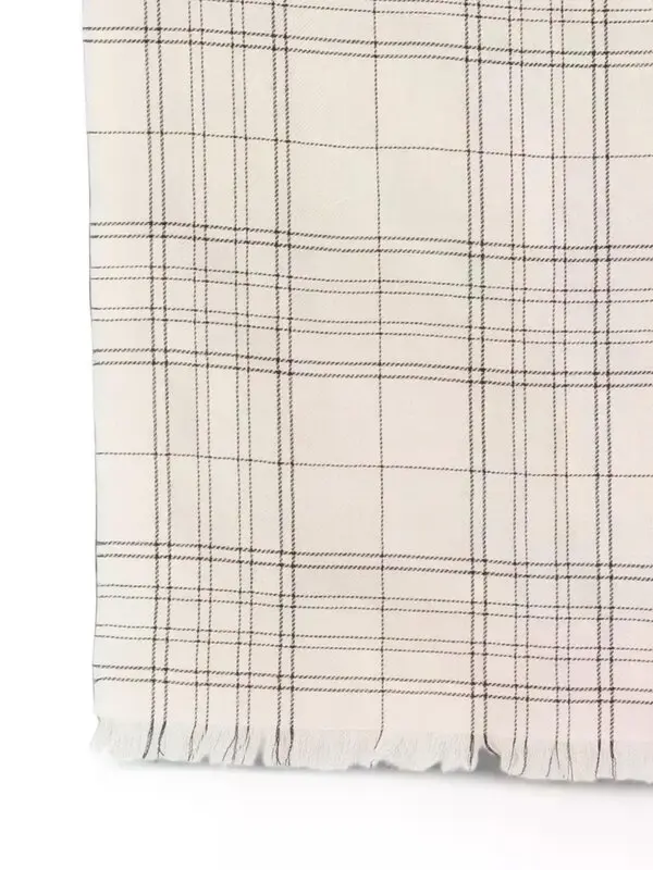 Destin Check-pattern Fringed Scarf