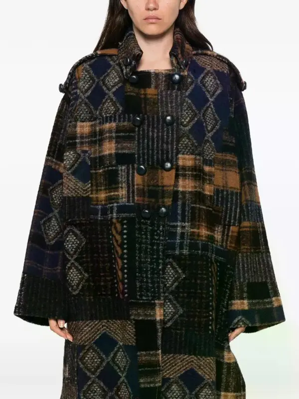 BYE Patchwork Check-pattern Coat