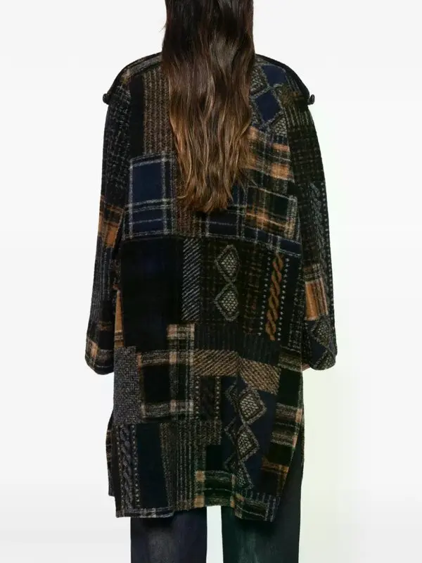 BYE Patchwork Check-pattern Coat