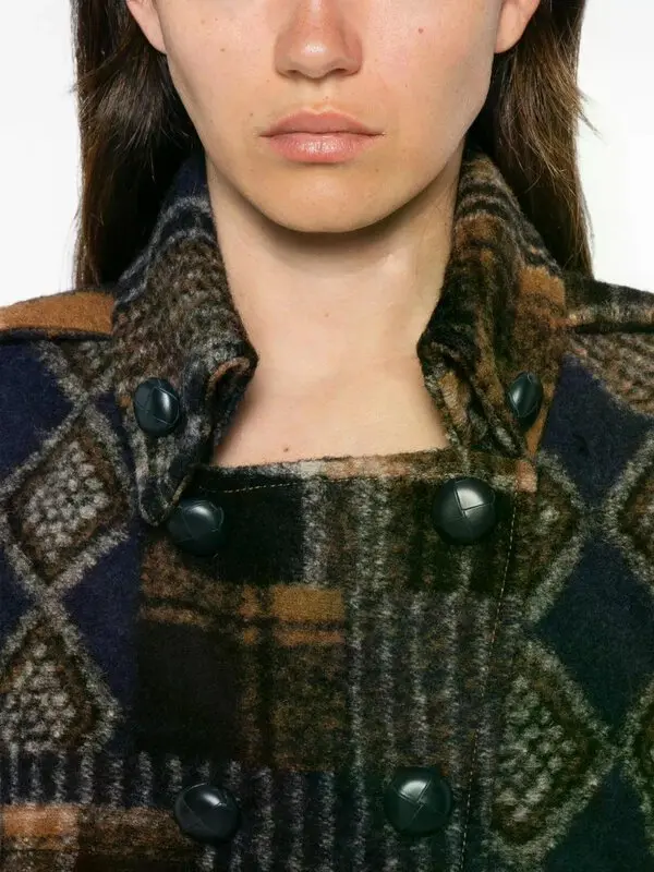 BYE Patchwork Check-pattern Coat