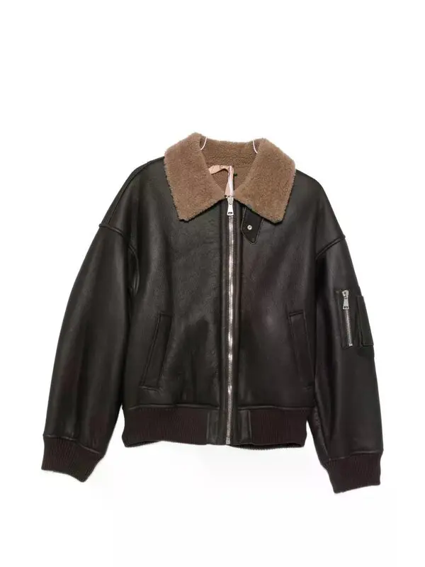 N°21 Shearling-collar Leather Jacket