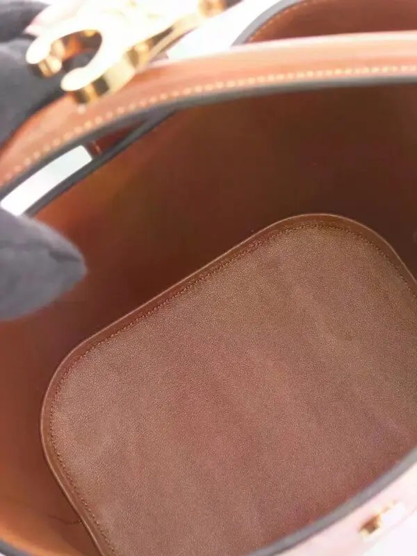 Celine Smooth Calfskin Louise Bucket Bag Satchel - Brown