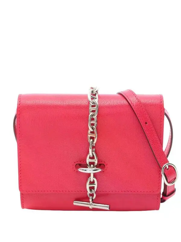 Hermès Chevre Mysore Chaine D'ancre Compact Wallet Cross Body Bag - Pink