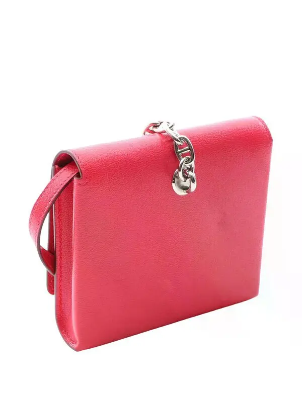 Hermès Chevre Mysore Chaine D'ancre Compact Wallet Cross Body Bag - Pink