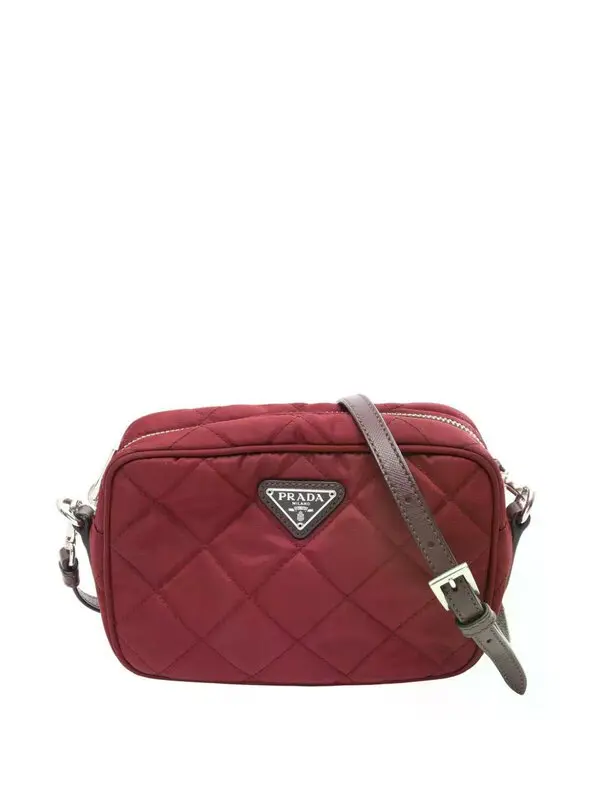 Prada 2019-2026 Impuntu Tessuto Crossbody Bag - Red