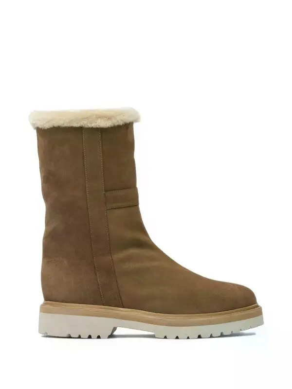 MARETTO Shearling-trim Suede Boots