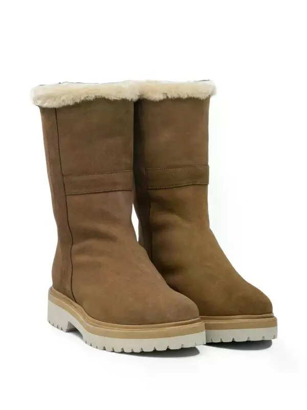 MARETTO Shearling-trim Suede Boots
