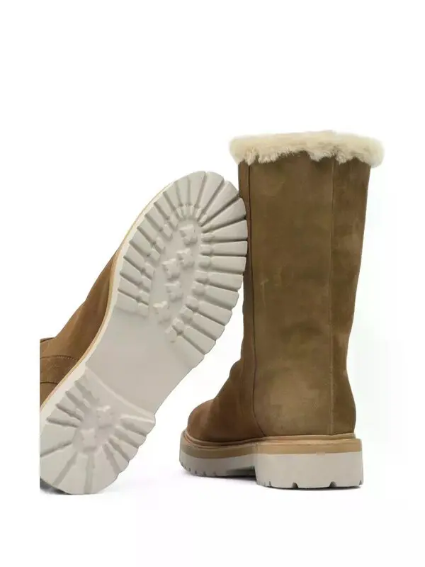 MARETTO Shearling-trim Suede Boots
