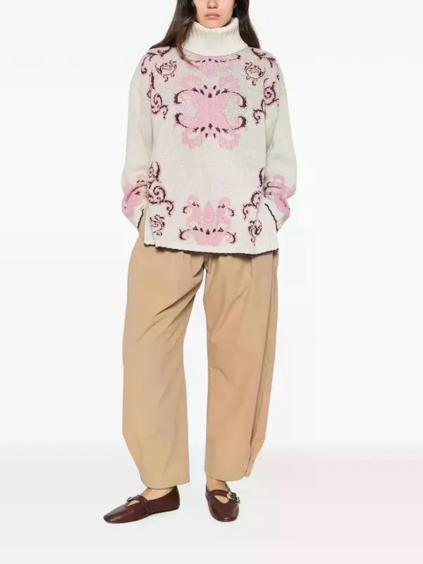 TWINSET Intarsia-knit Roll-neck Sweater
