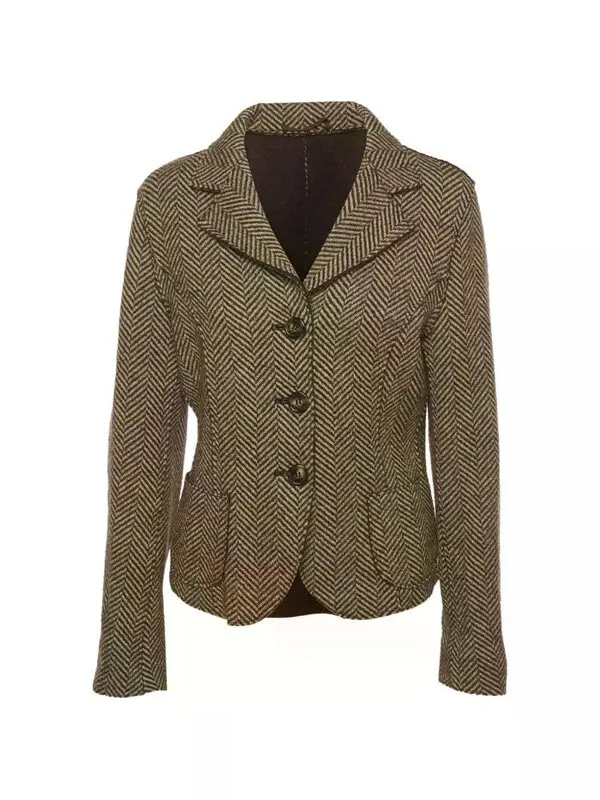 Max Mara Herringbone-knit Blazer - Brown